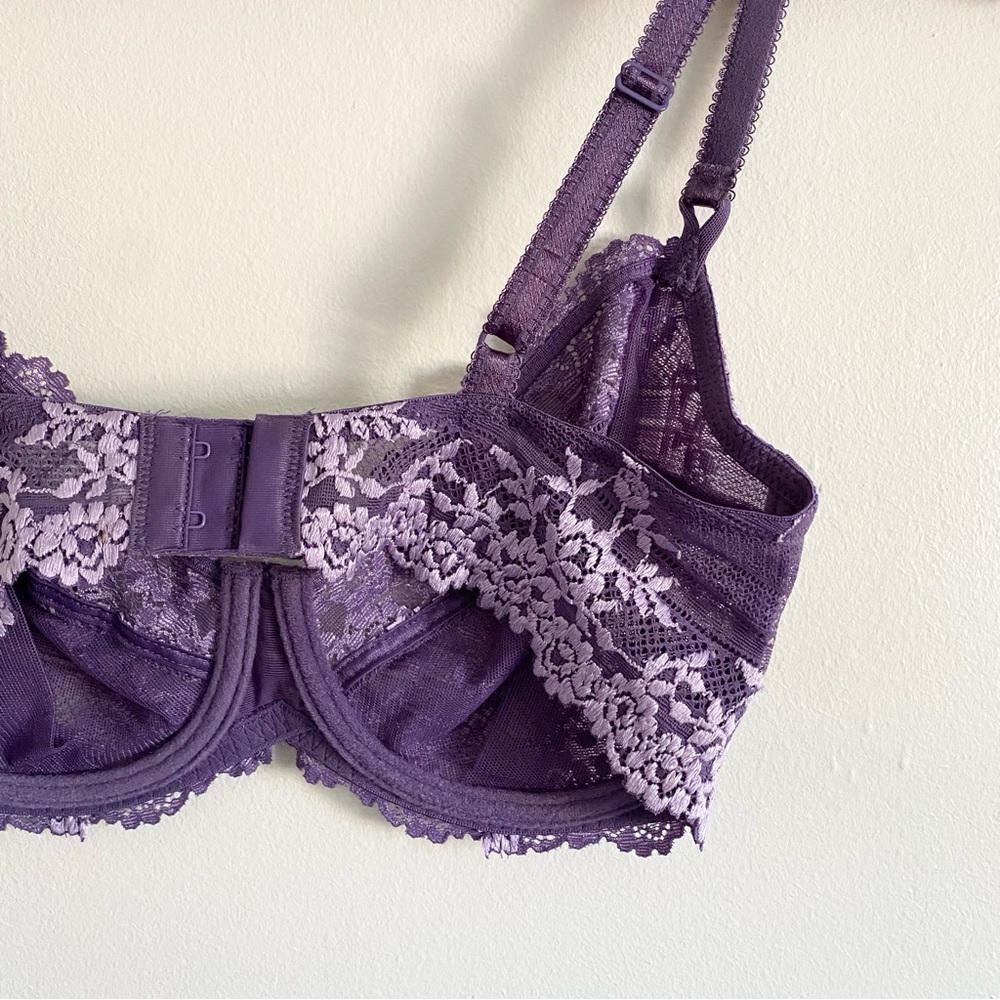 Wacoal Purple Lace Bra | Embrace Lace Underwire Bra - Gem